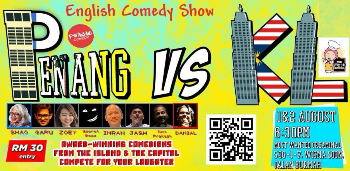 COMEDY SHOWDOWN: Penang vs KL – English Stand-Up Comedy Night (1 Aug ...